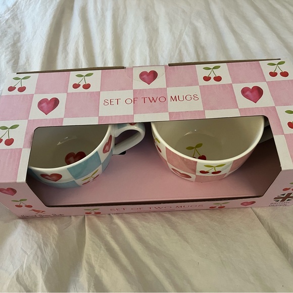 Harvest Green Studio | Dining | Cherry Heart Mugs Set | Poshmark